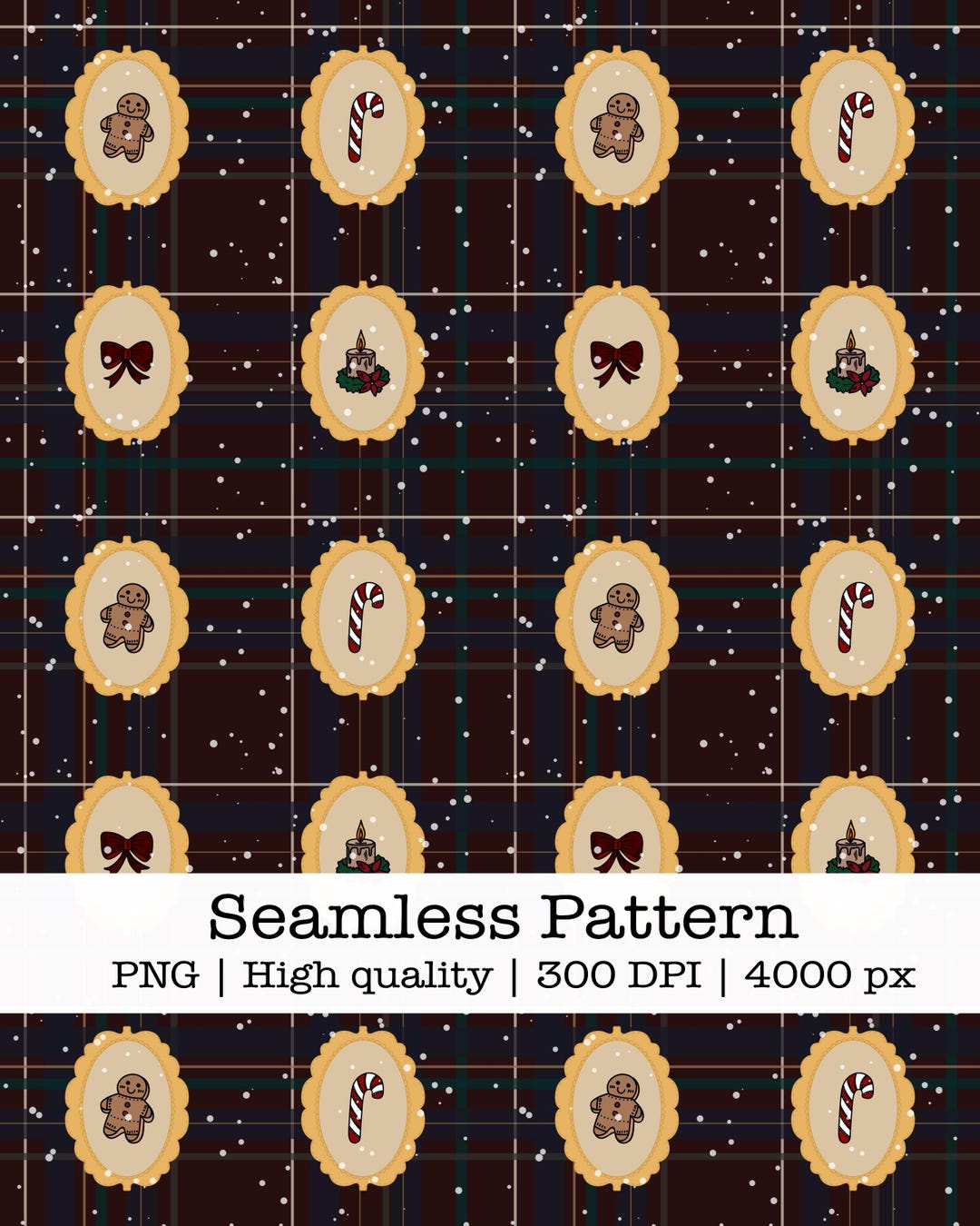Christmas Tartan Plaid Seamless Pattern: Rich Burgundy Christmas Frames ...