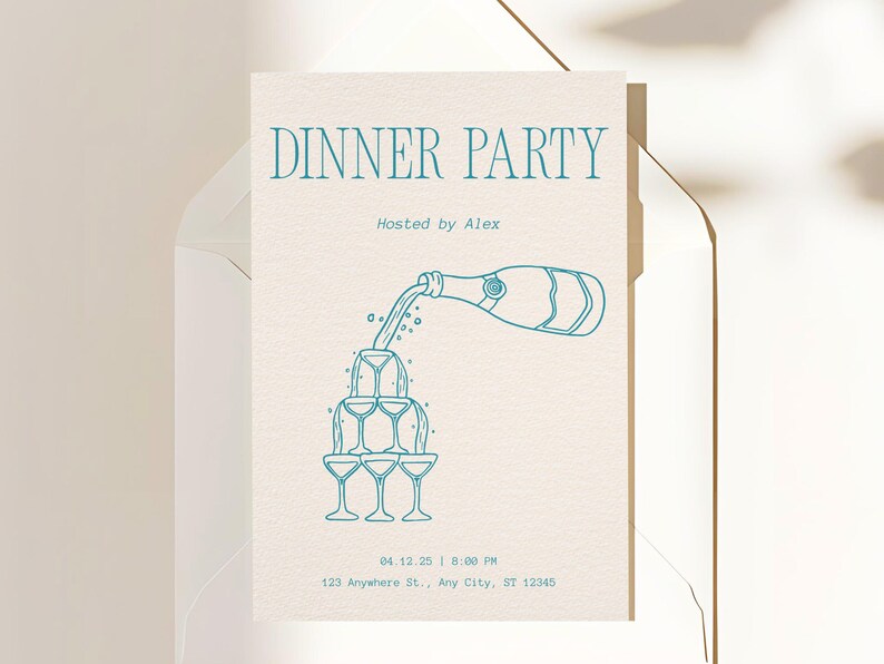 Editable Canva Dinner Party Host Kit Invitation Template | Supper Club ...