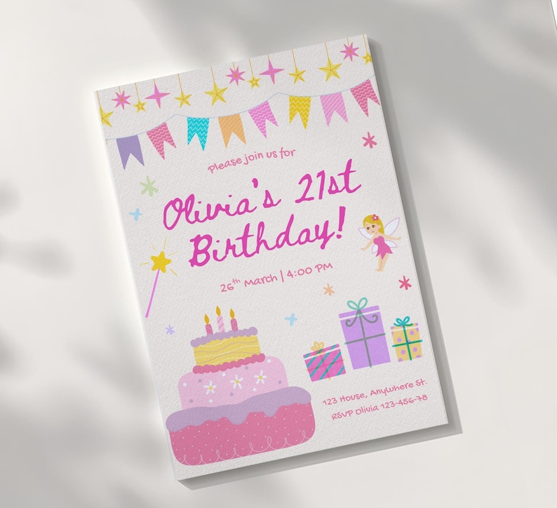 Fancy Nancy Invitation | Canva Edit | Evite & Printable 5x7 | Pink ...