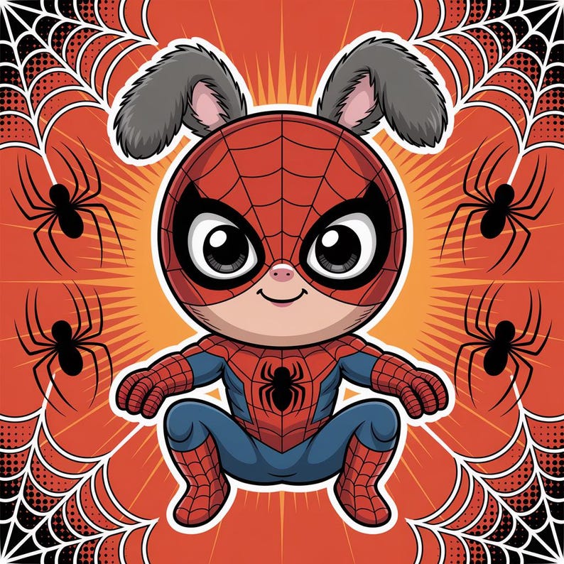 Spider Hero Labubu Tumbler Wrap: Red Comic Style PNG (digital Download ...