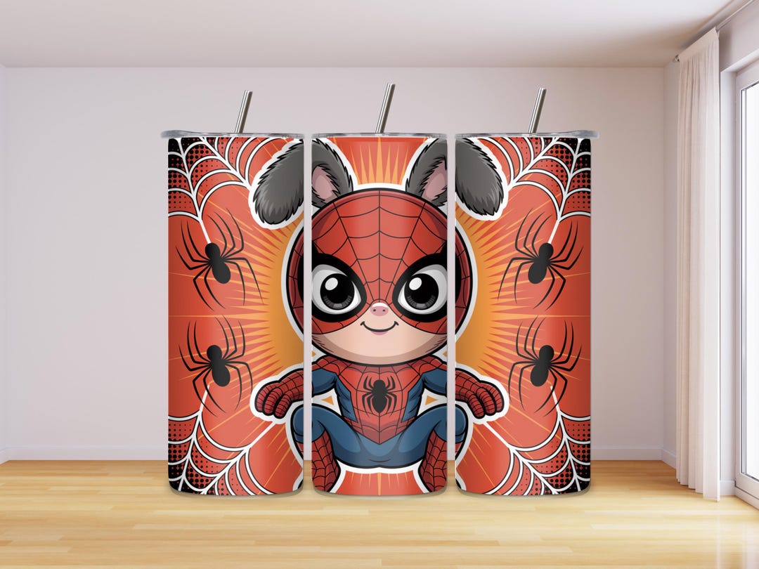 Spider Hero Labubu Tumbler Wrap: Red Comic Style PNG (digital Download ...