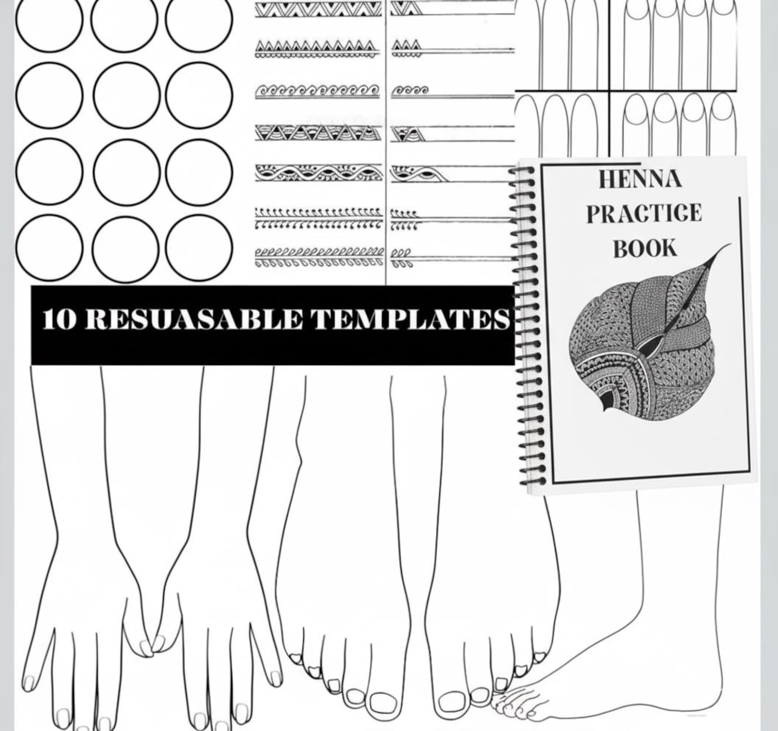 Henna Practice Book for Beginners | Step-by-step Mehndi Workbook ...