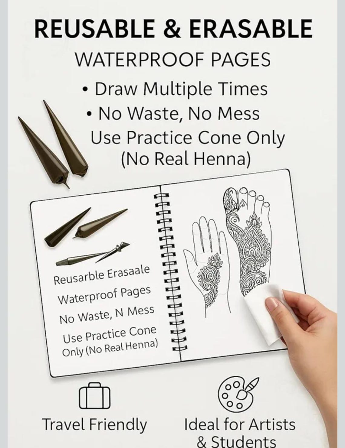 Henna Practice Book for Beginners | Step-by-step Mehndi Workbook ...