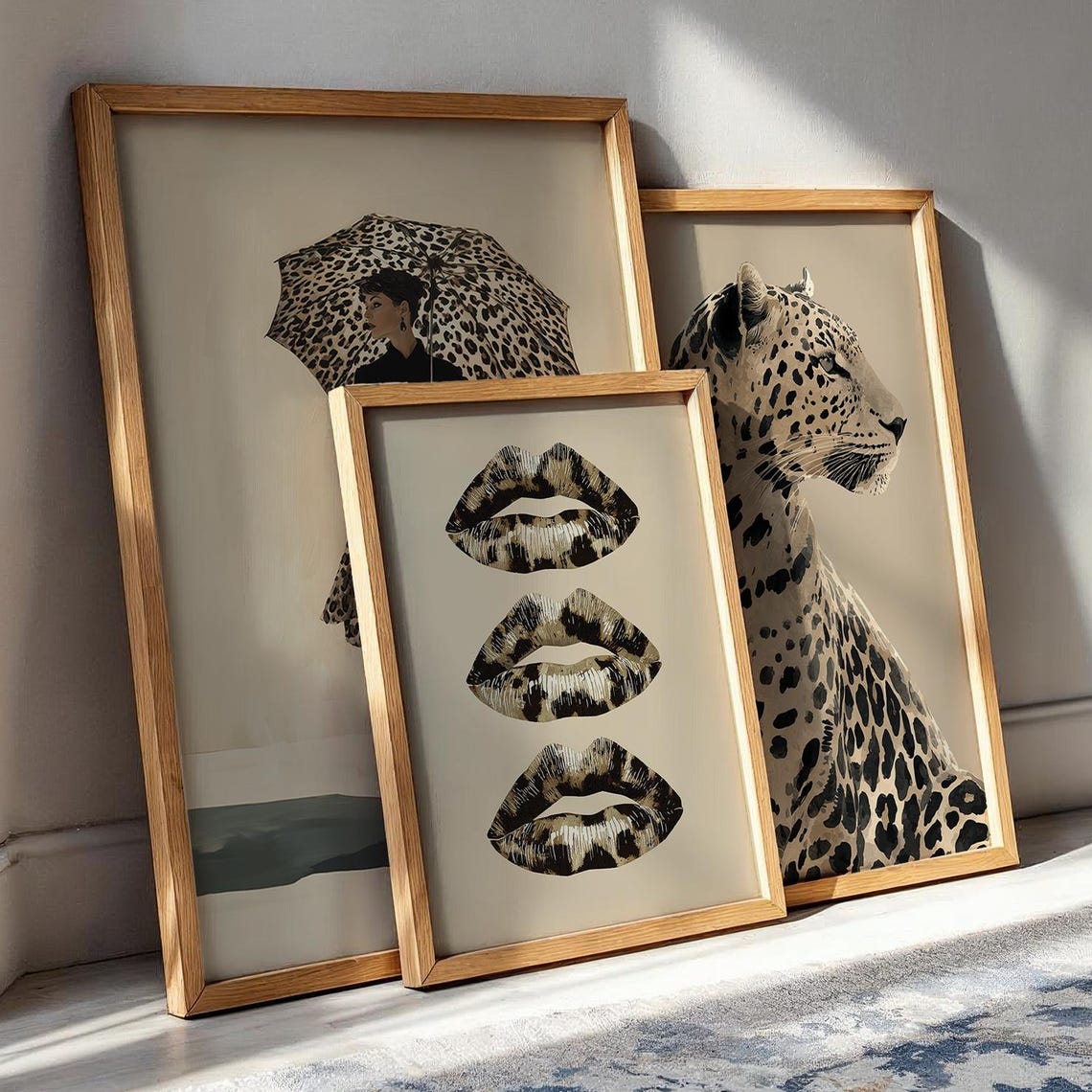 Y2k-inspired Three-print Retro Leopard Wall Art Set - Fashion Girl ...