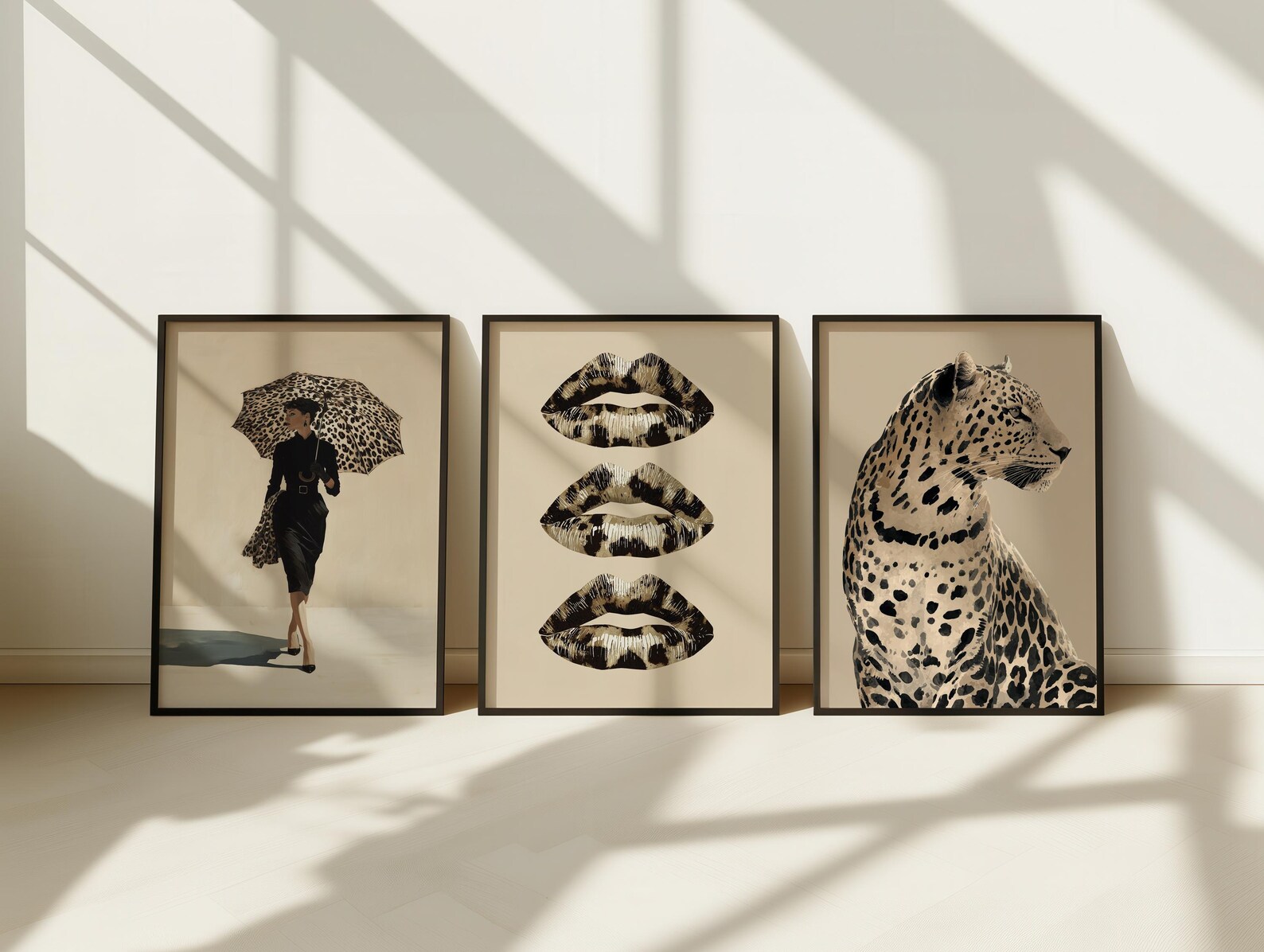 Y2k-inspired Three-print Retro Leopard Wall Art Set - Fashion Girl ...