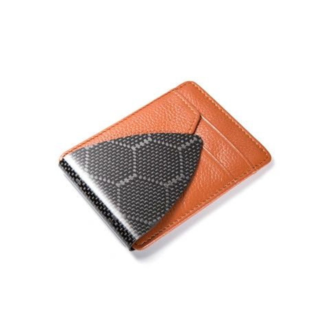 Single Point Hex Weave Carbon Fiber With Brown Leather Wallet - Etsy