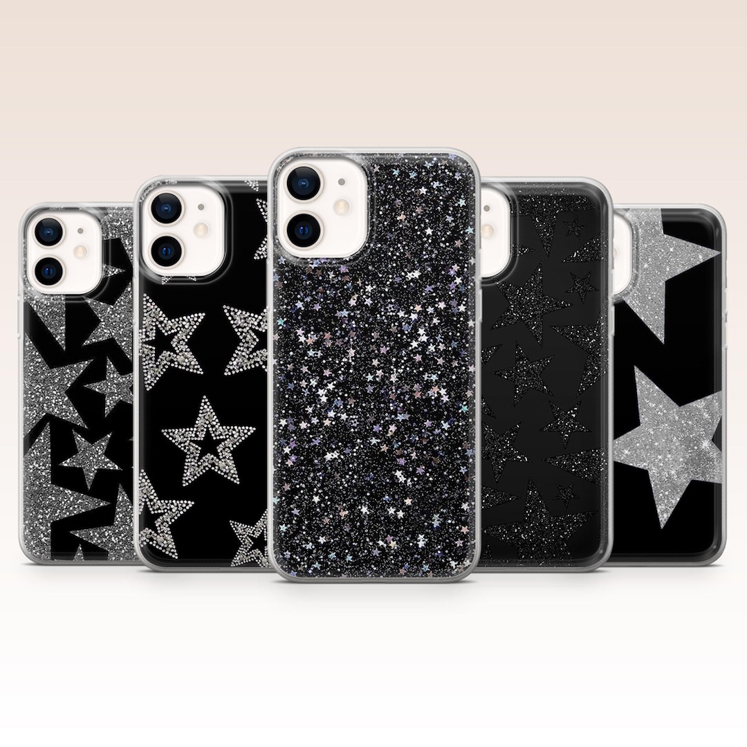 Shiny Stars Phone Case Glitter Sparkle Glam Cover for iPhone 17, 16, 15 ...