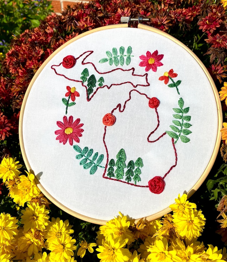 Michigan Embroidery Pattern and Stitching Guide, PDF - Etsy