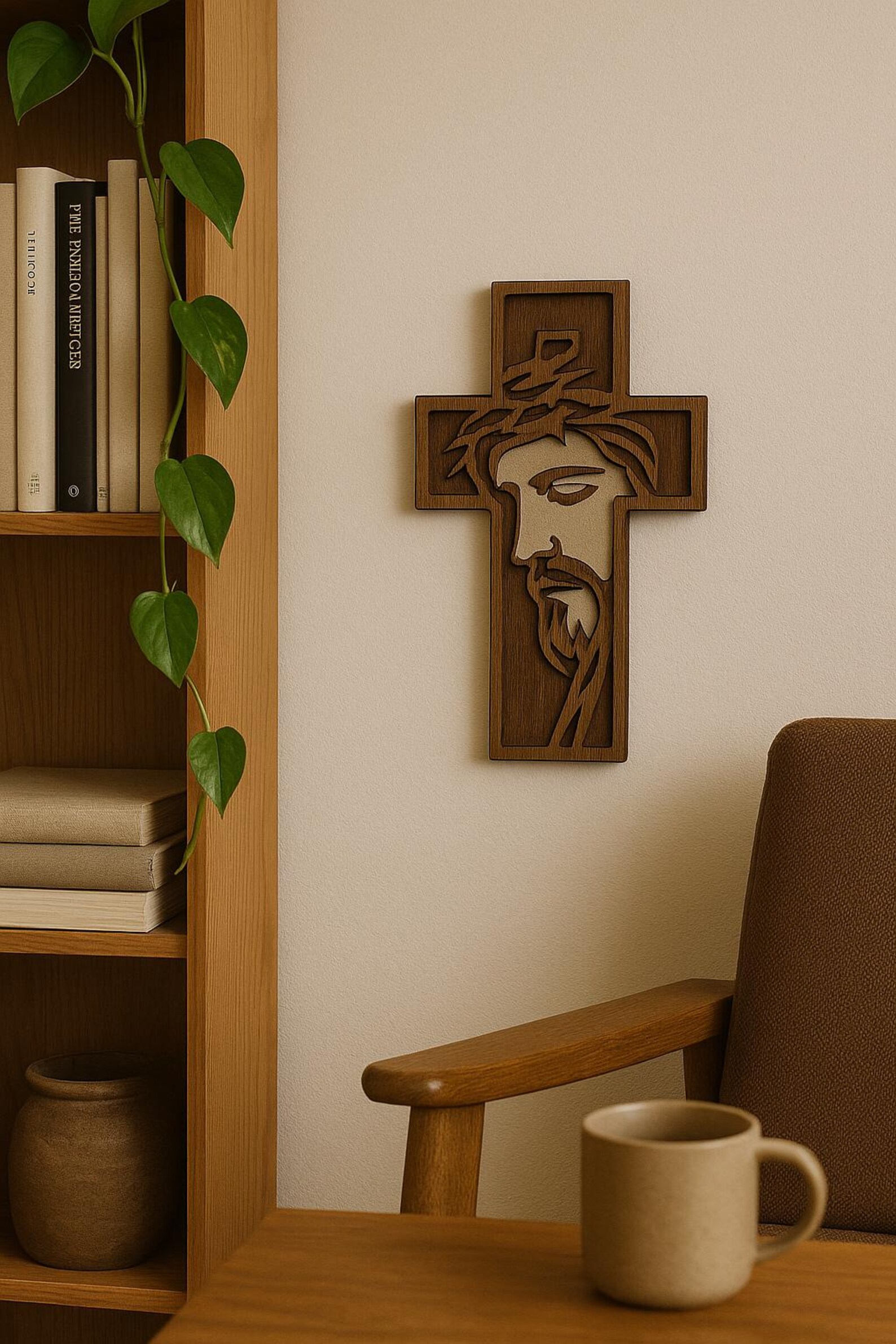 Laser Cut Wooden Jesus Cross: Baltic Birch Faith Wall Decor - Etsy