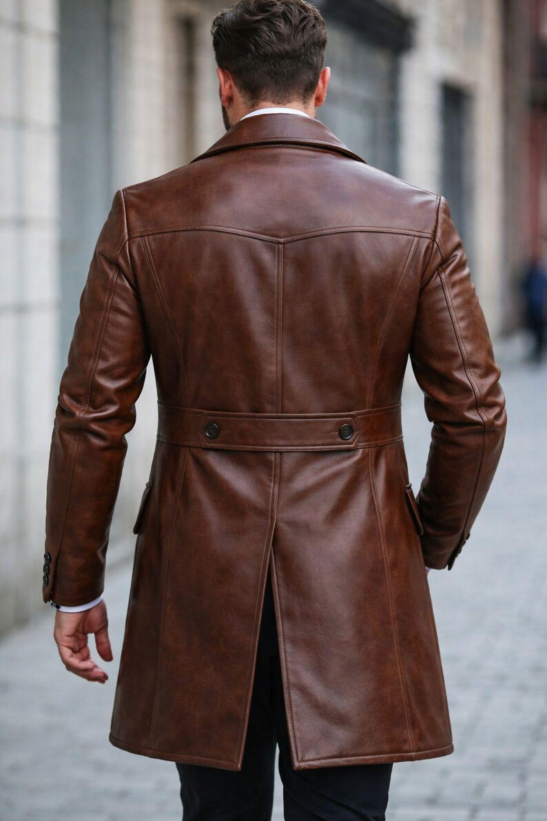 Stylish Gentleman in Leather Coat-with Shearling Collar - Etsy