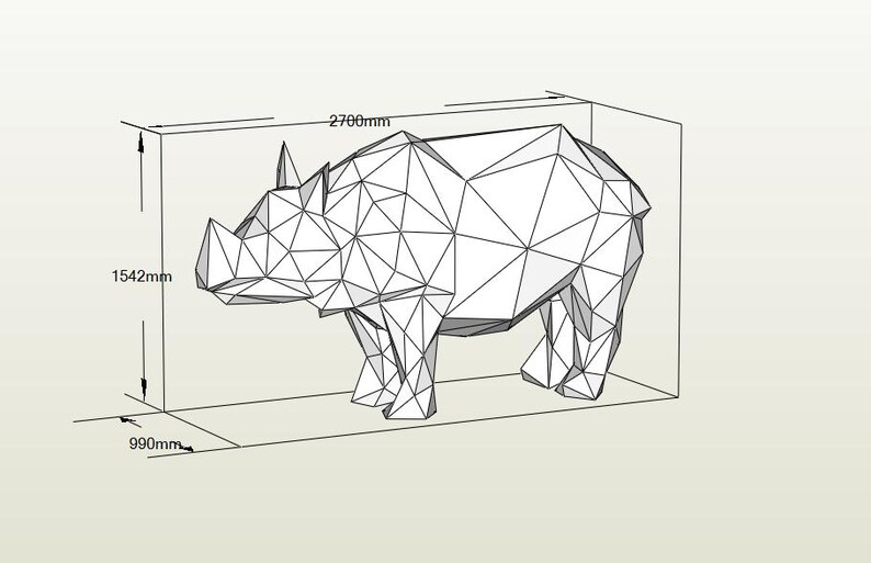 DXF File of a 2.5m Rhinoceros Sculpture | Laser Cutting, Bending ...