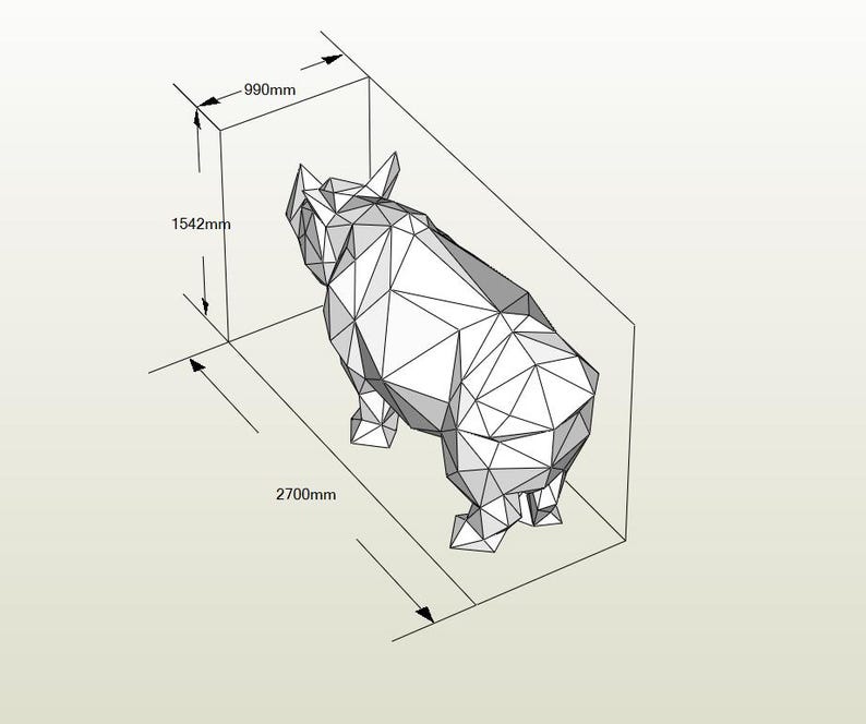 DXF File of a 2.5m Rhinoceros Sculpture | Laser Cutting, Bending ...