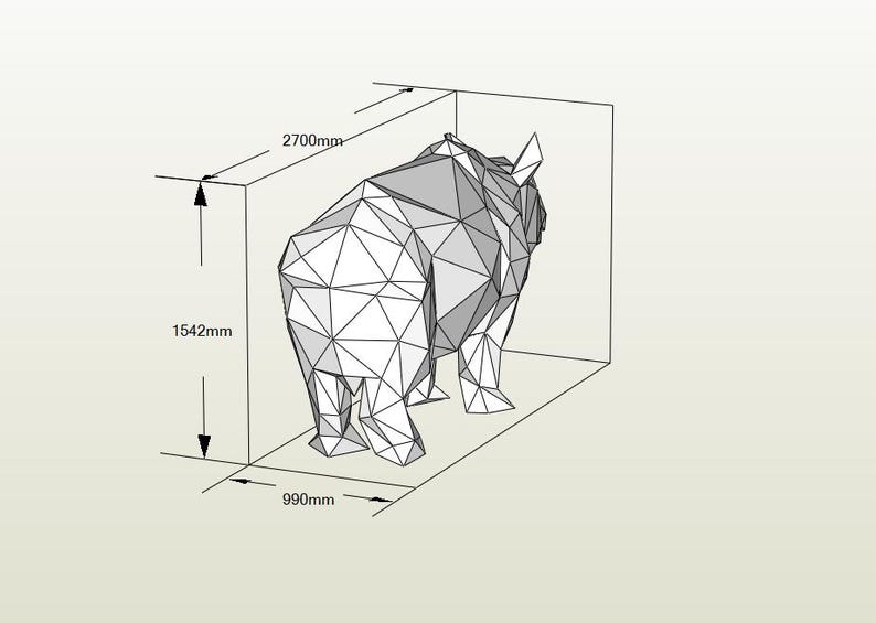 DXF File of a 2.5m Rhinoceros Sculpture | Laser Cutting, Bending ...