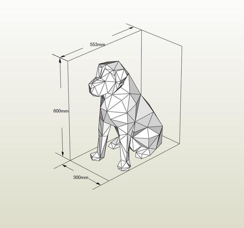 DXF File for a 60cm Golden Retriever Sculpture | Laser Cut, Bent ...