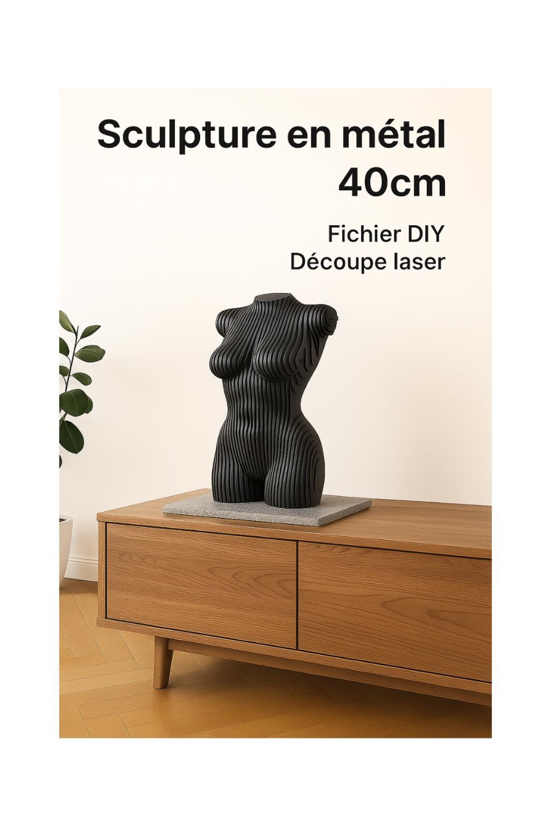 DXF File Female Torso Sculpture 40 Cm | Steel Laser Cutting & DIY ...