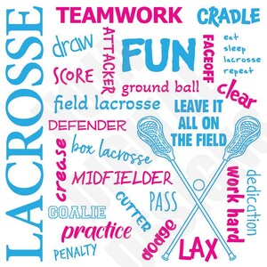 Digital File ONLY • LACROSSE - Word Cloud Art • Digital Downloads ONLY ...
