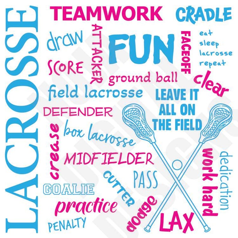 Digital File ONLY • LACROSSE - Word Cloud Art • Digital Downloads ONLY ...