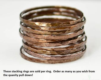 Super Thin Black Copper Stackable Ring(s), Black Ring, Skinny Ring ...