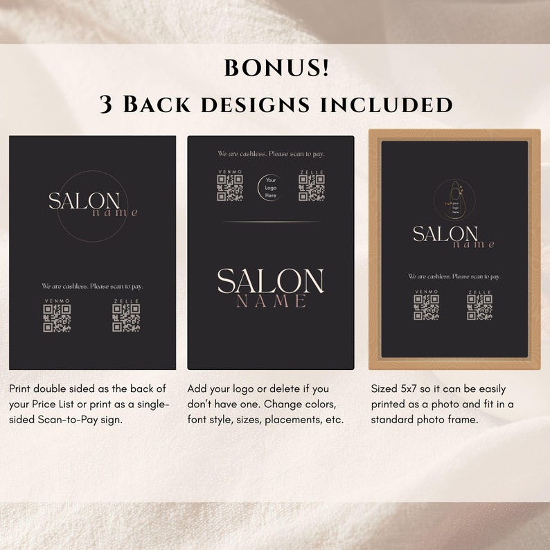 Salon Price List | Service Menu | Spa Menu | Hair Salon | Nails Hair ...