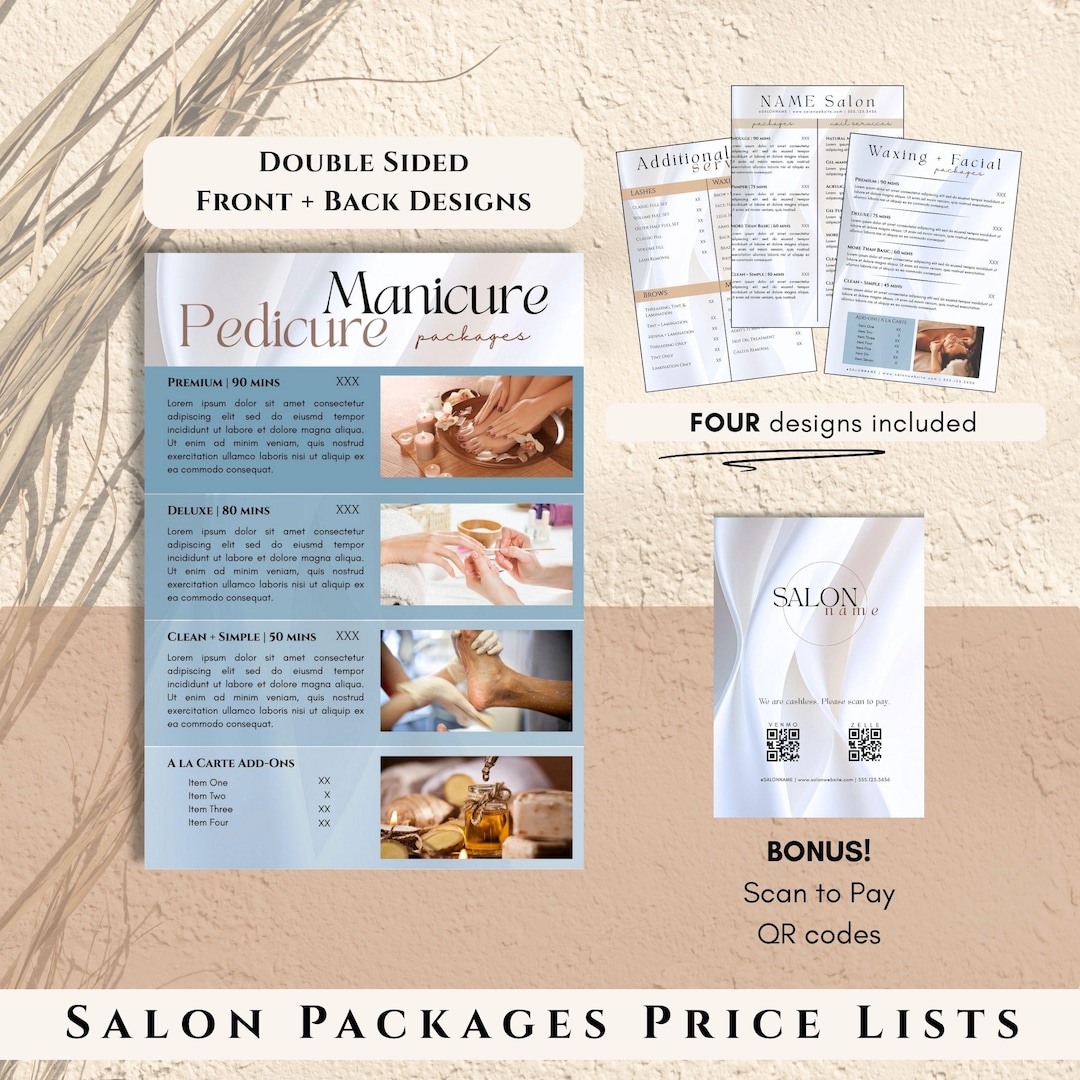 Salon Packages Price List | Coastal Beachy | Salon Services Menu ...