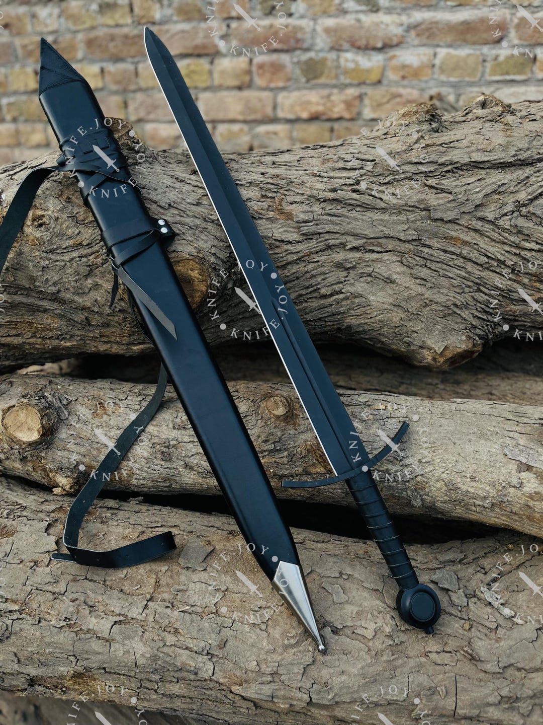 Hand-forged Carbon Steel Viking Sword | Rosewood Handle, Display ...