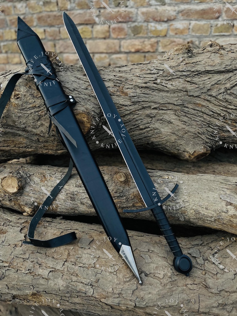 Hand-forged Carbon Steel Viking Sword | Rosewood Handle, Display ...
