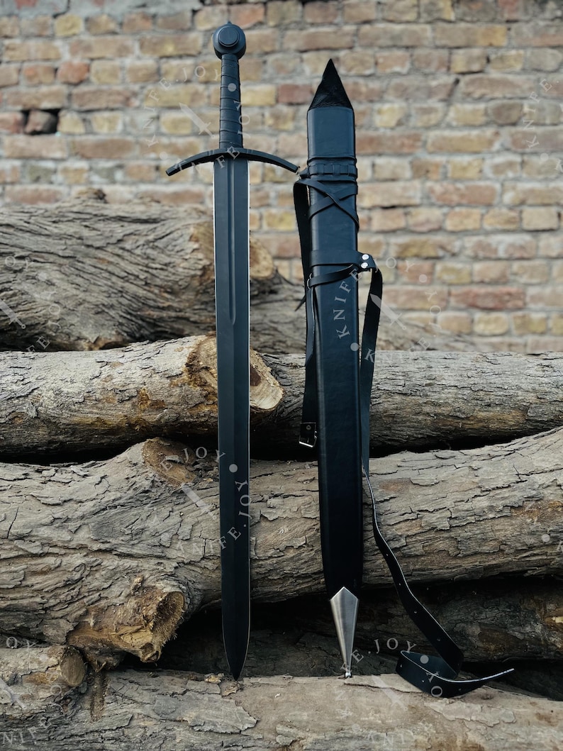 Hand-forged Carbon Steel Viking Sword | Rosewood Handle, Display ...