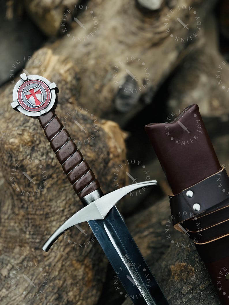 Handmade Knights Templar Sword Replica | Engraved Medieval Collectible ...