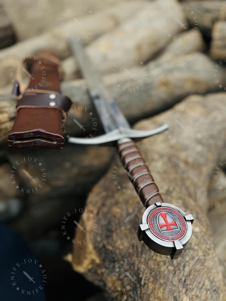 Handmade Knights Templar Sword Replica | Engraved Medieval Collectible ...