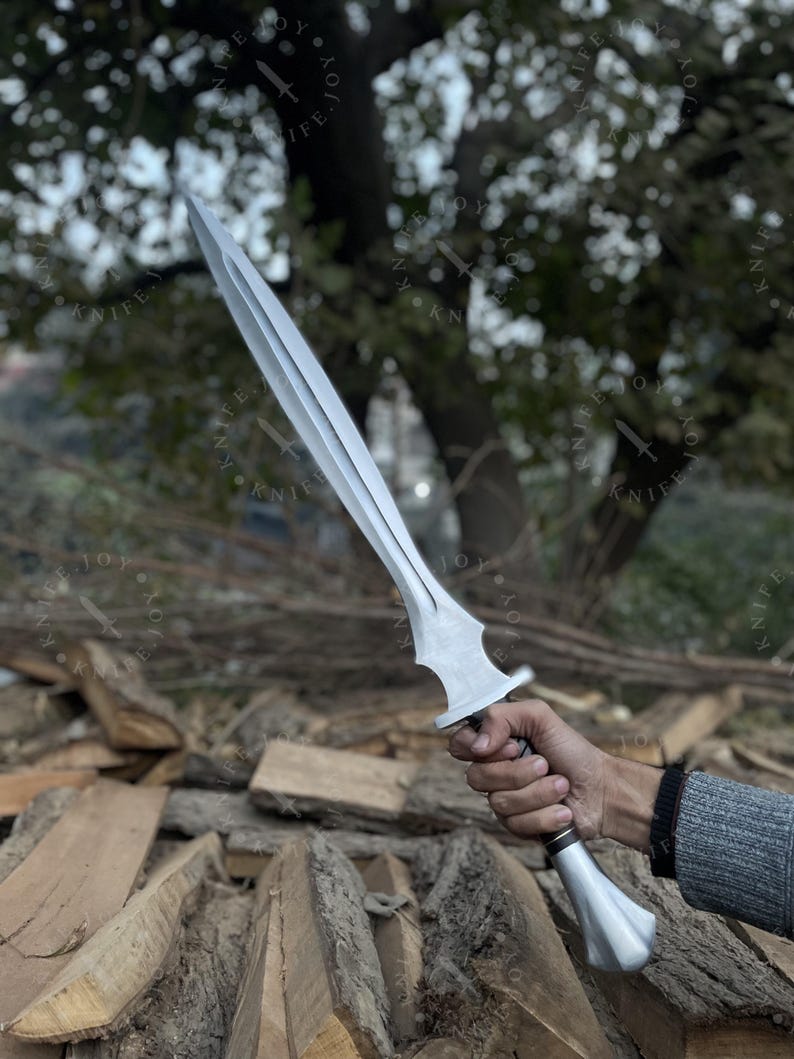 Hand Forged 5160 Steel Sword – 32" Full Tang Viking Blade With Leather ...