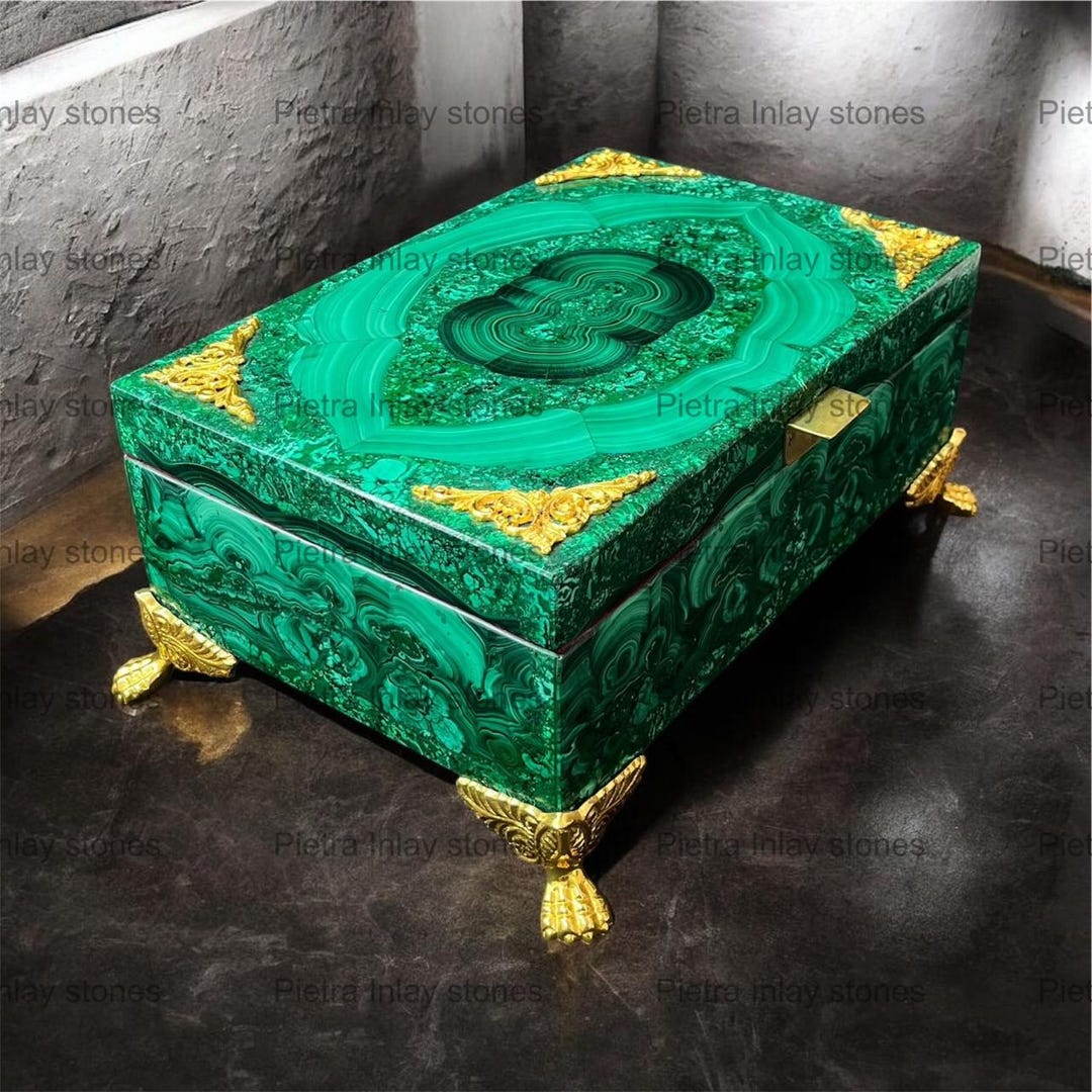 Handmade Malachite Jewelry Box: Natural Stone Tarot Card Holder - Etsy
