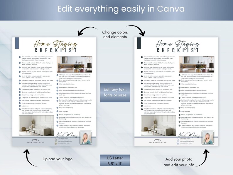 Home Staging Checklist, Editable Listing Appointment Realtor Tool ...