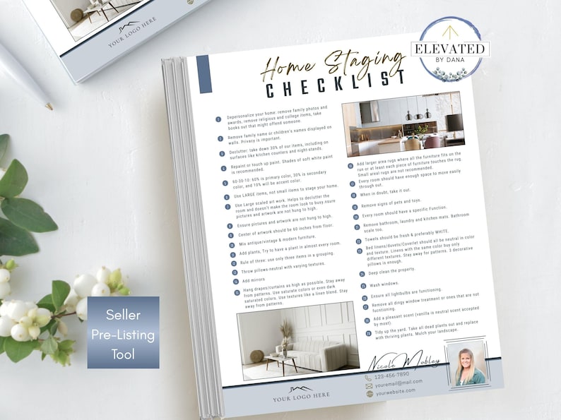 Home Staging Checklist, Editable Listing Appointment Realtor Tool ...