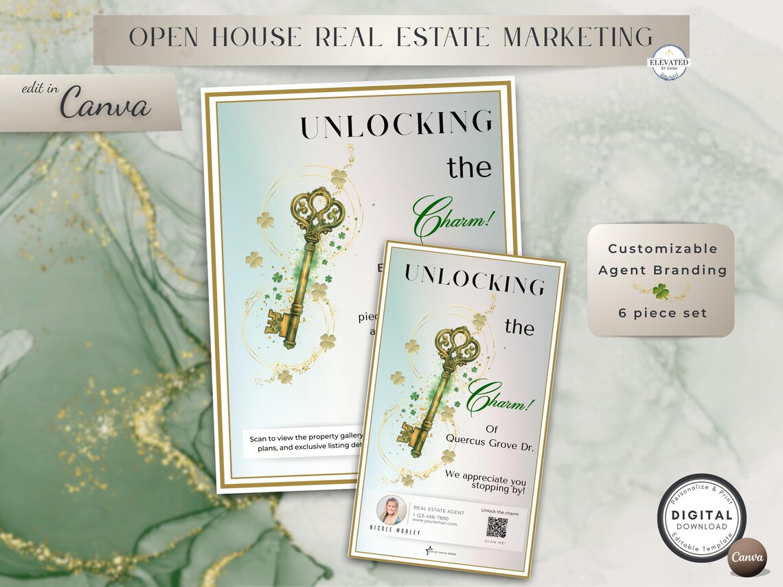 St. Patricks Day Real Estate Marketing Set, Unlocking the Charm Open ...
