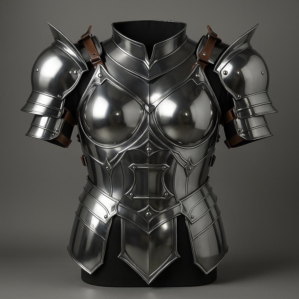 Medieval Knight Steel Lady Armor - Female Knight Half Body Armor ...