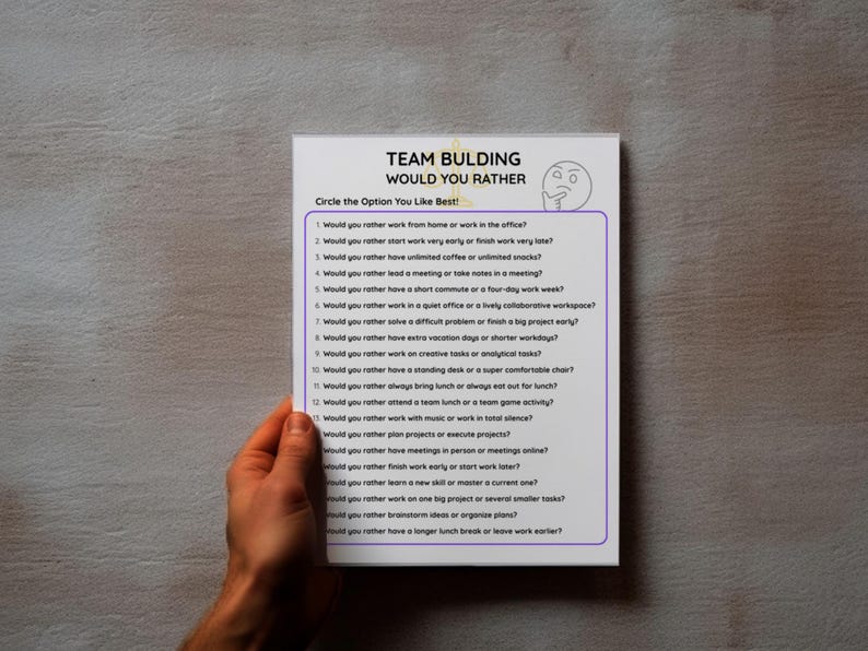 Team Building Games, Would You Rather, Ice Breaker Game, Coworker ...