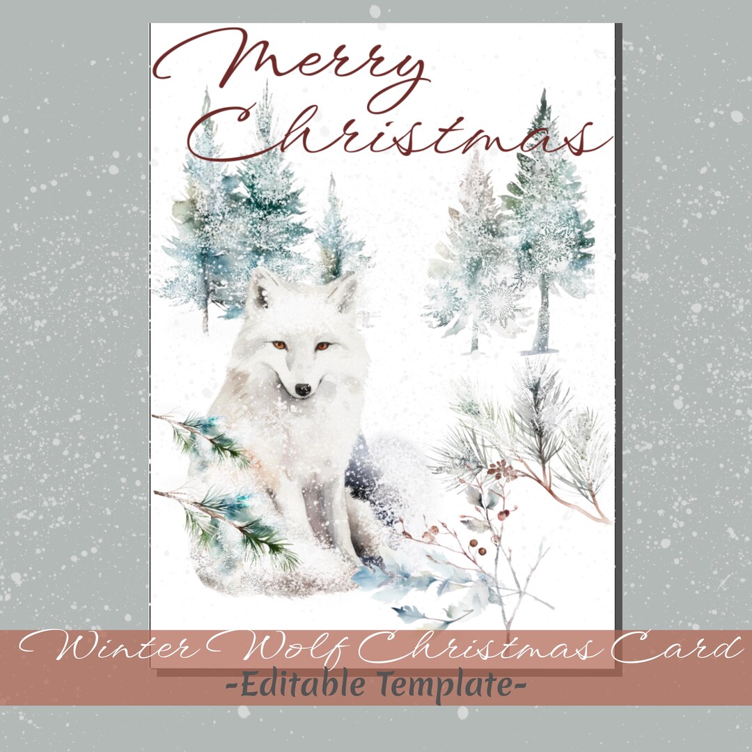 Forest Creatures Christmas Card, Editable Canva Template, Personalized ...