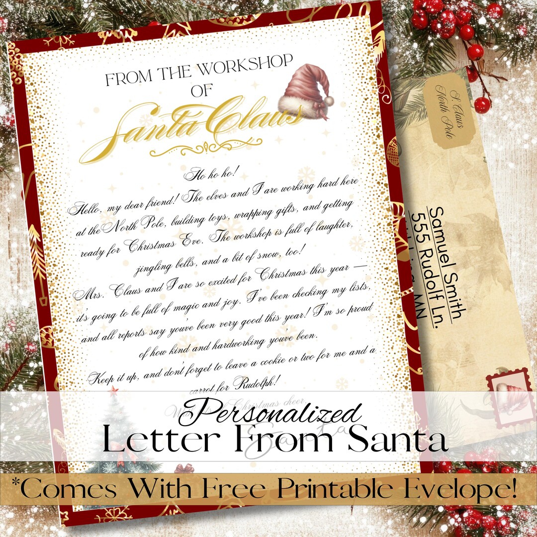 Personalized Letter From Santa, Editable Christmas Letter, Xmas ...