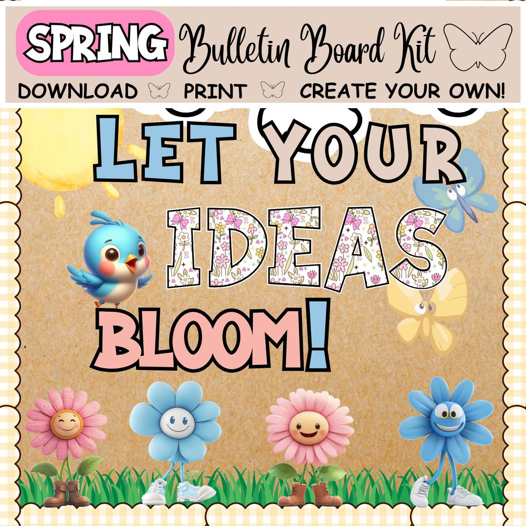 Spring Bulletin Board, Bulletin Board Kit, Digital Download, Classroom ...
