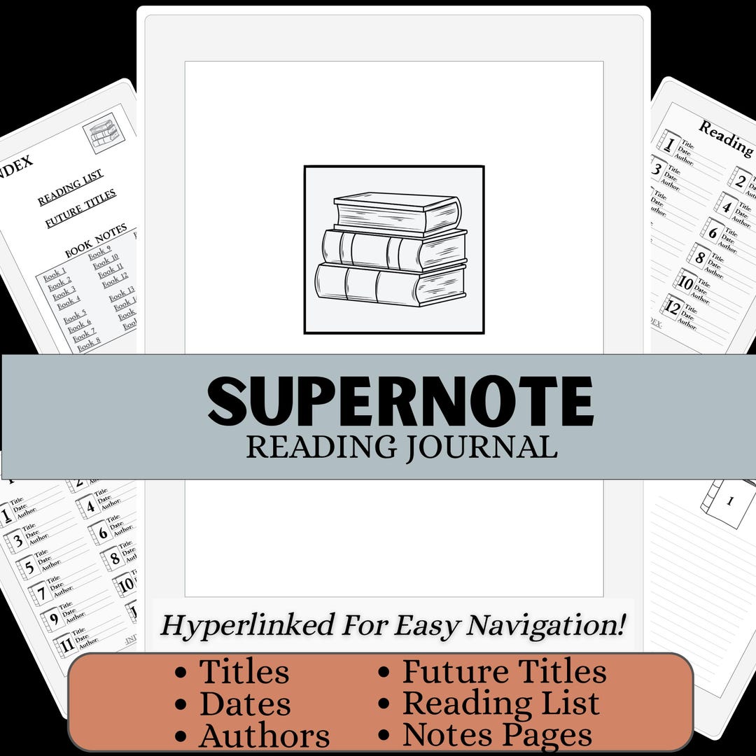 Supernote Reading Journal, Supernote Template, Supernote Nomad ...