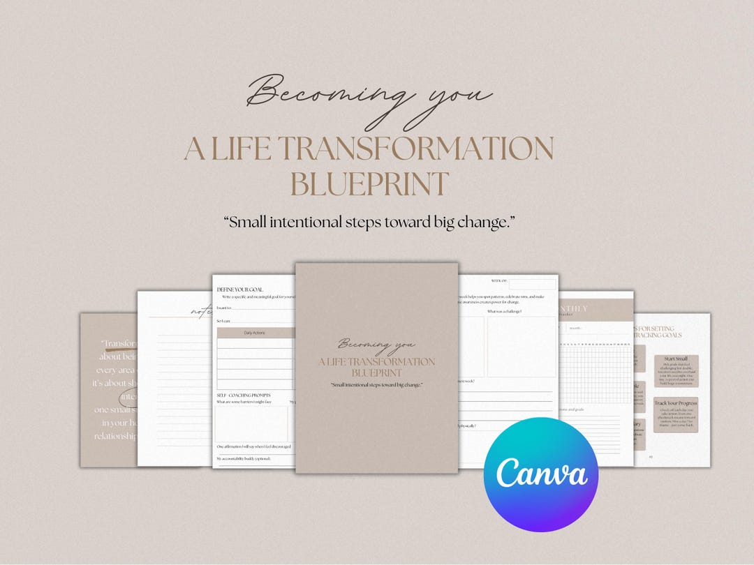 Goal-setting Worksheet: Life Transformation Blueprint, Habit Tracker ...