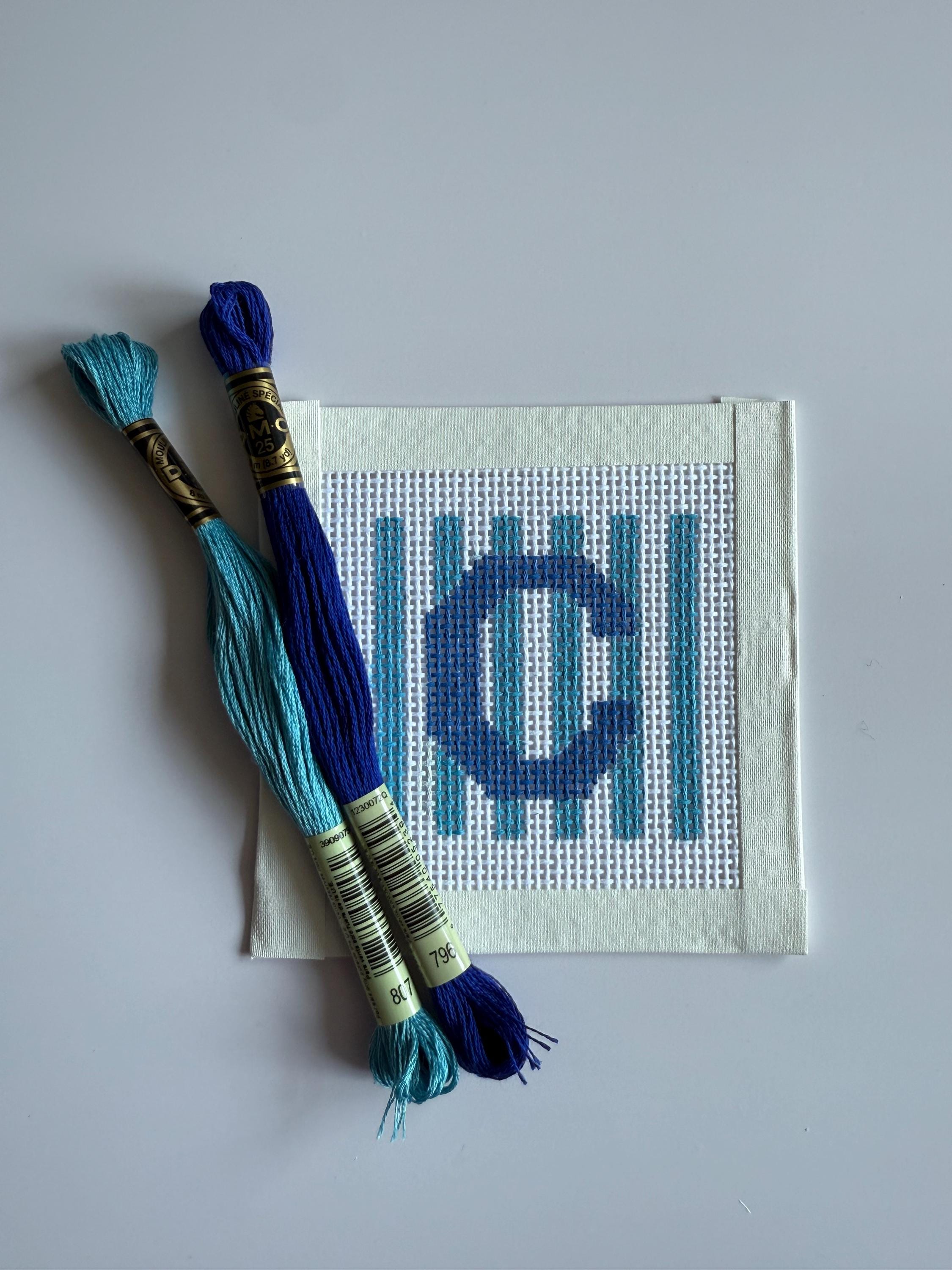 Custom Colorful Striped Letter Needlepoint Canvas - Etsy