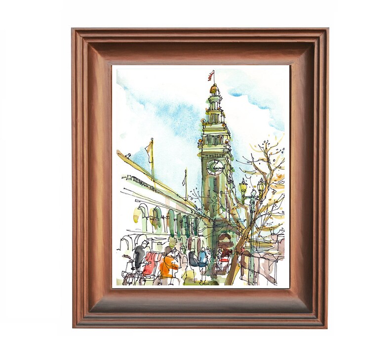 Ferry Building Sketch San Francisco Sketch California Art - Etsy