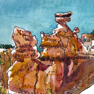 Bryce Canyon National Park Watercolor Sketch Art Print Gift - Etsy