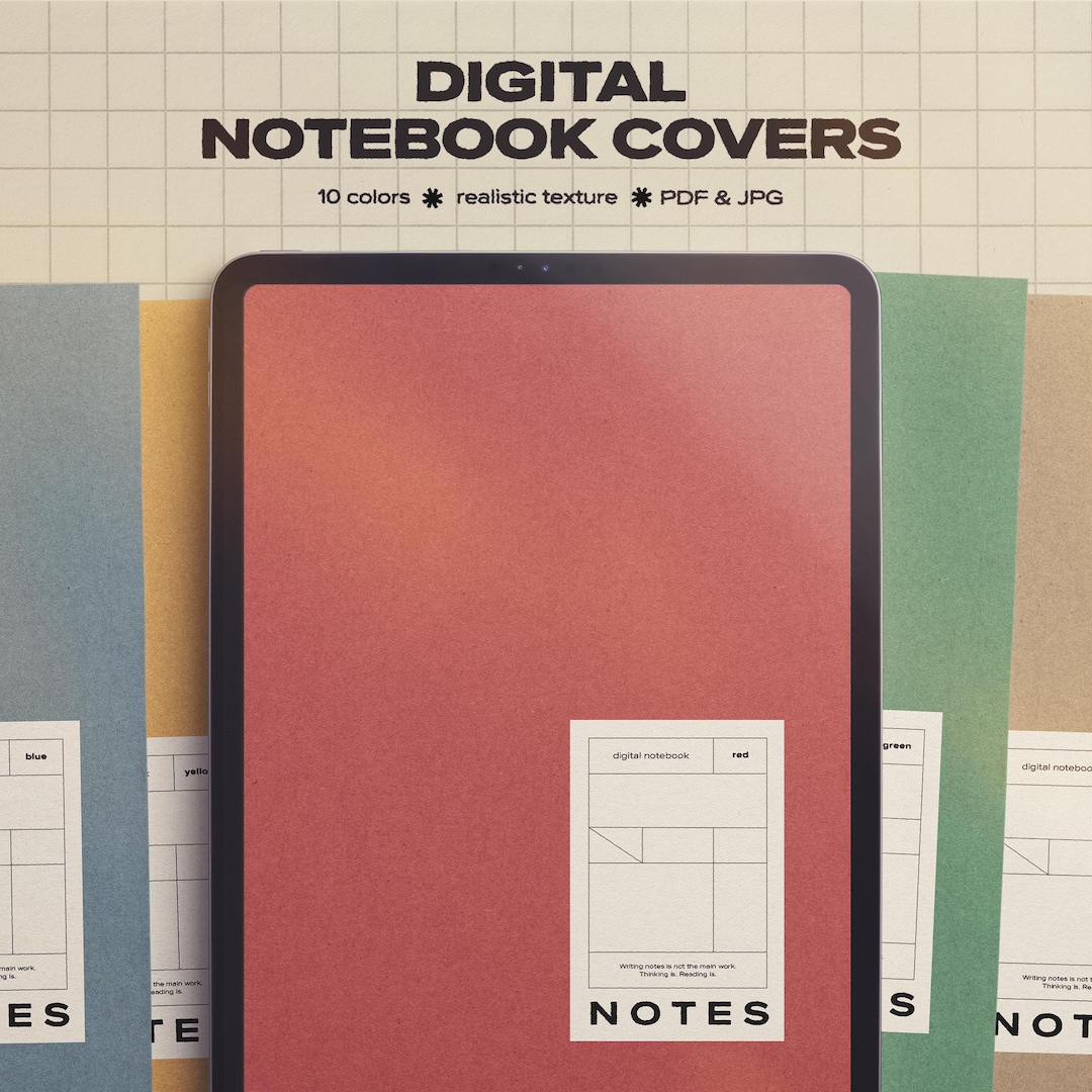 Digital Notebook Covers – Templates in 10 Colors (PDF Download) - Etsy