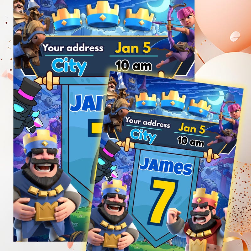 Clash Royale Birthday Invitation - Etsy New Zealand