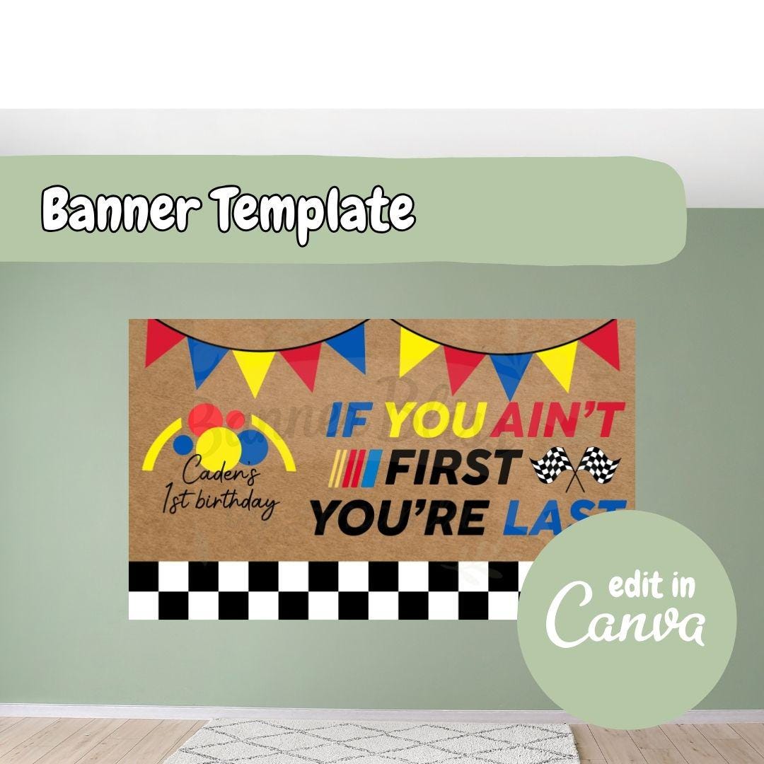 Talladega Nights First Birthday Banner, Ricky Bobby First Birthday ...