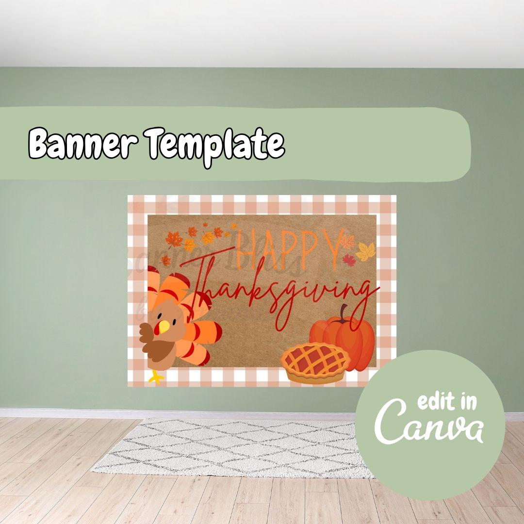 Happy Thanksgiving Template Bundle, Thanksgiving Canva Templates, Canva ...
