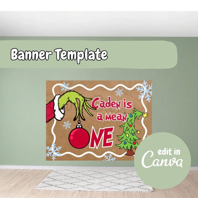 Grinch on Banner - Etsy