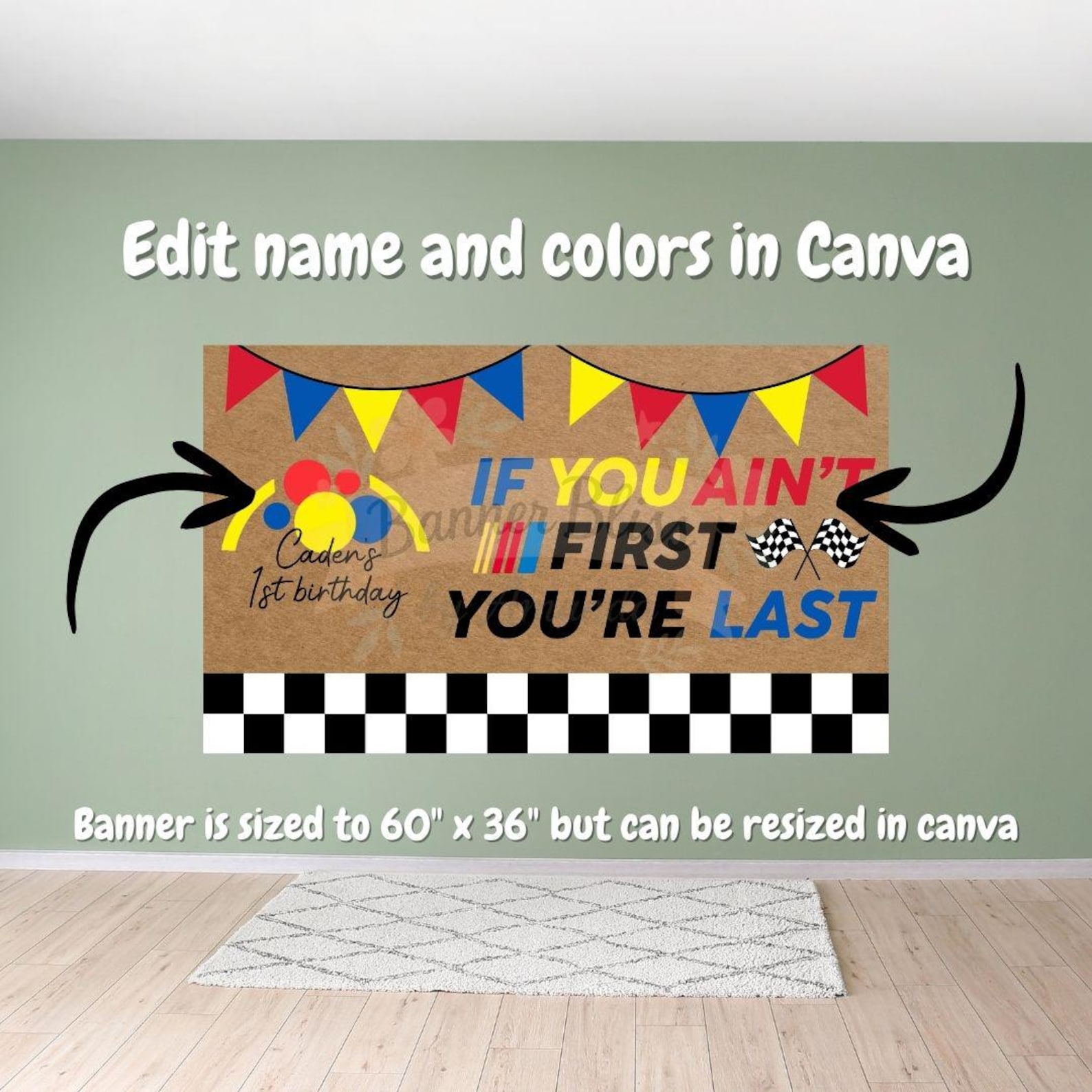 Talladega Nights First Birthday Banner, Ricky Bobby First Birthday ...